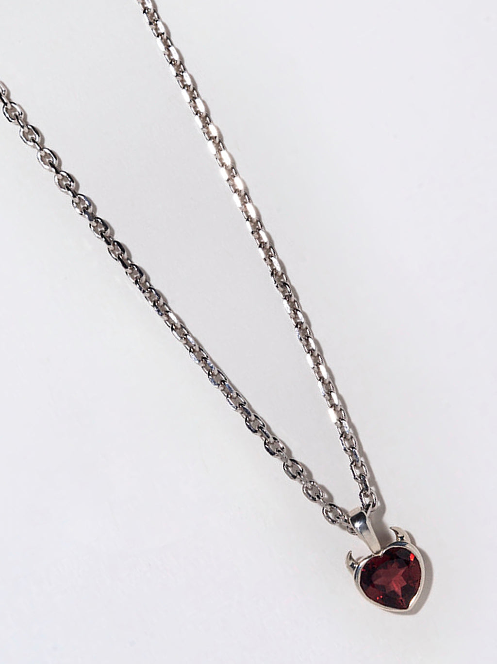 ZANNI - Silver Devil Heart Ruby Necklace – Frances May