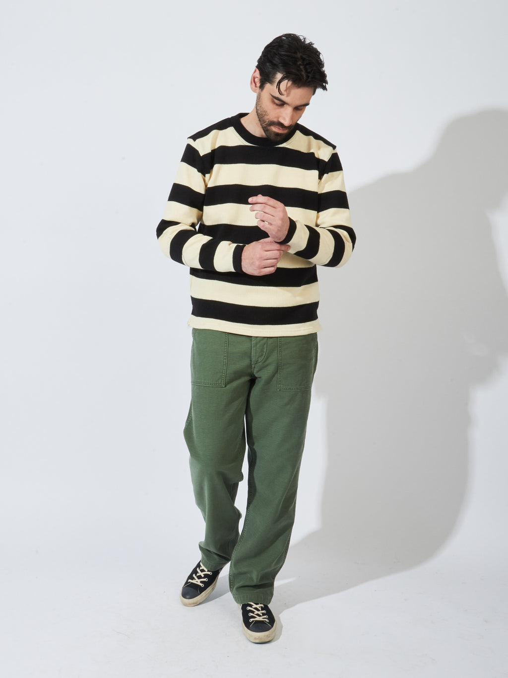 Dehen 1920 - Black/Off-White Striped Naval Crew – Frances May