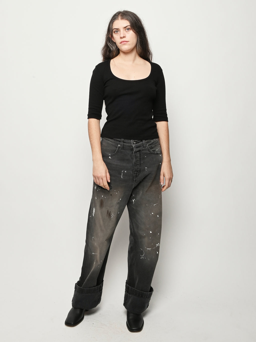 Gil Rodriguez - Black Celine Half-Sleeve Top – Frances May