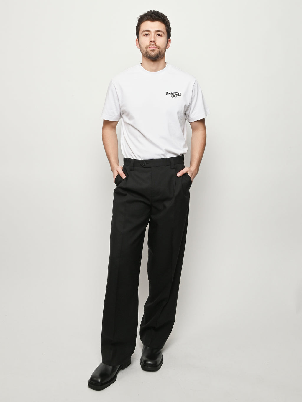 Mfpen - Black Tropical Wool Service Trousers – Frances May