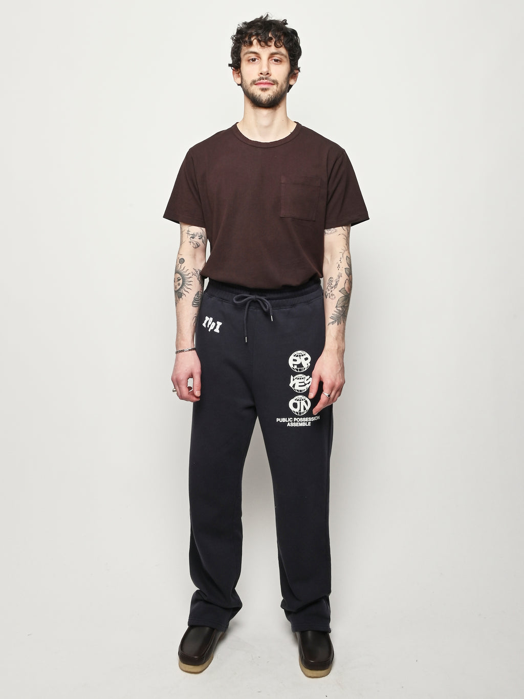 Public Possession - Navy Blue Planet P.P. Sweatpants – Frances May